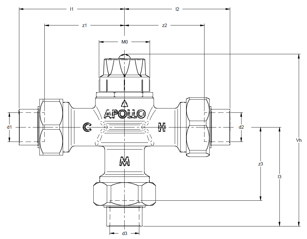 Apollo Lead Free Bronze Thermostatic Mixing Valves (CPVC Inlets x ...