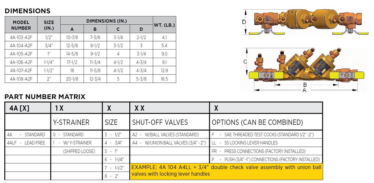 Apollo Lead Free Double Check Valve with OS&Y Flange x Post Indicator ...
