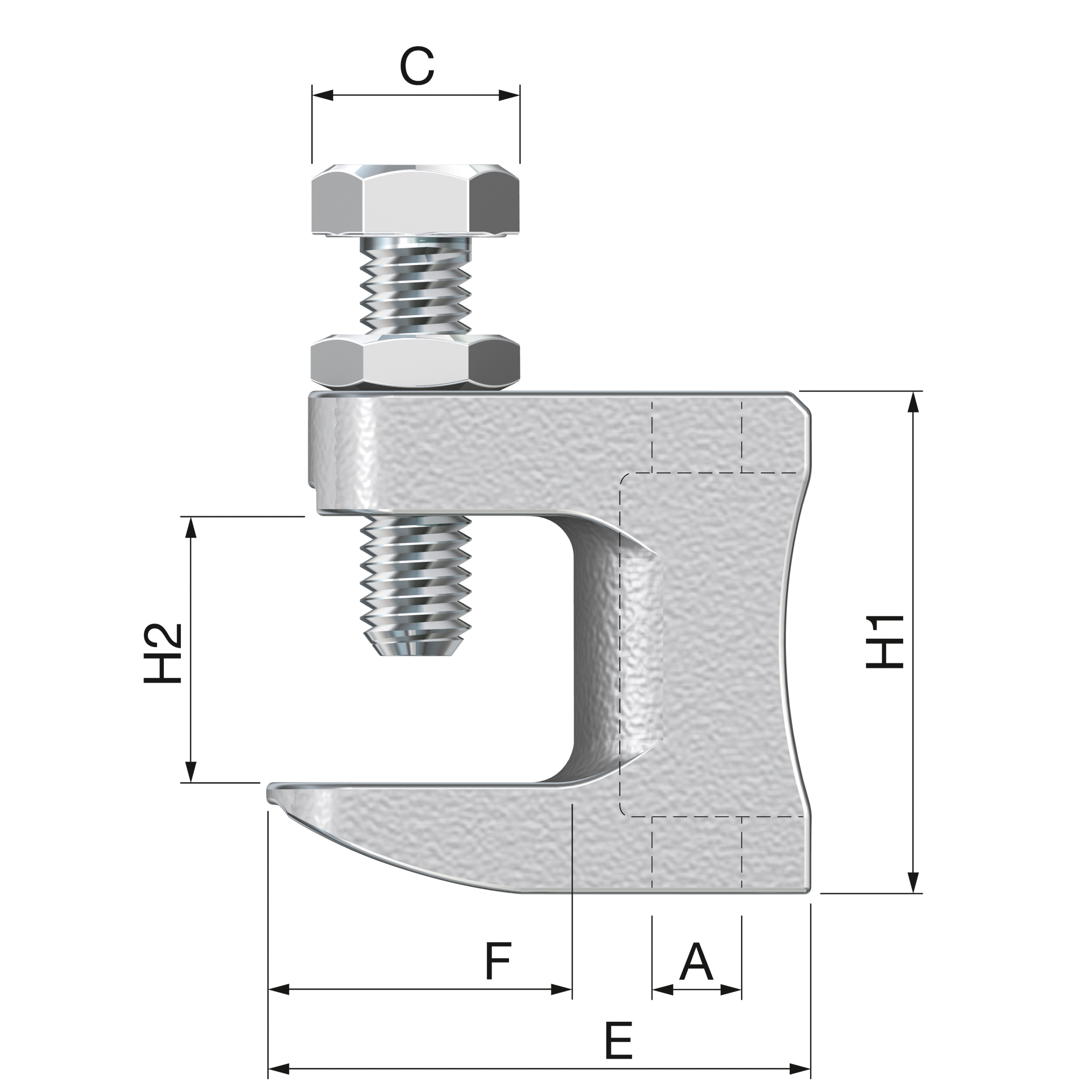 FlamcoFix profile clamp KCK M8 Zinc