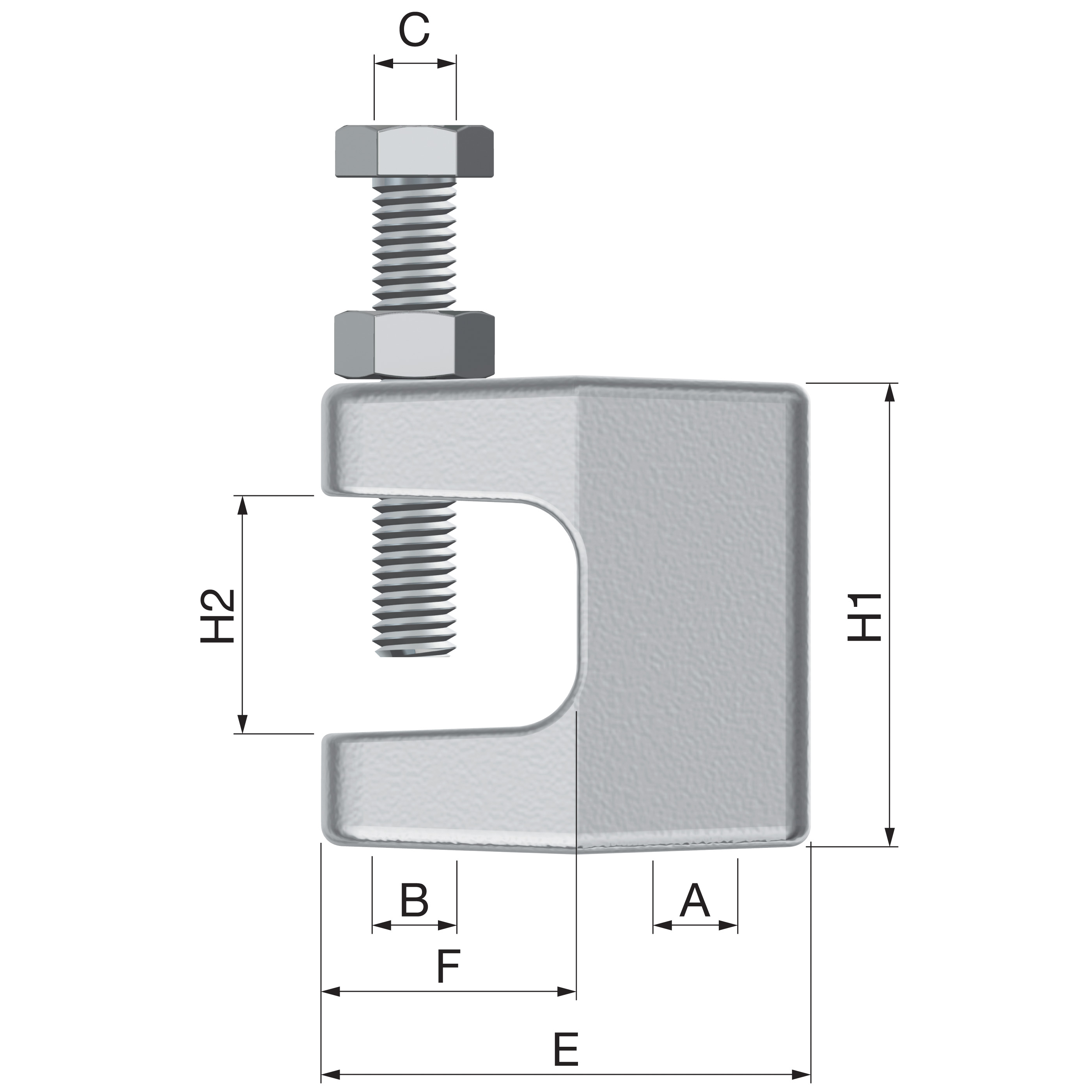 FlamcoFix profile clamp KCK M10 Zinc