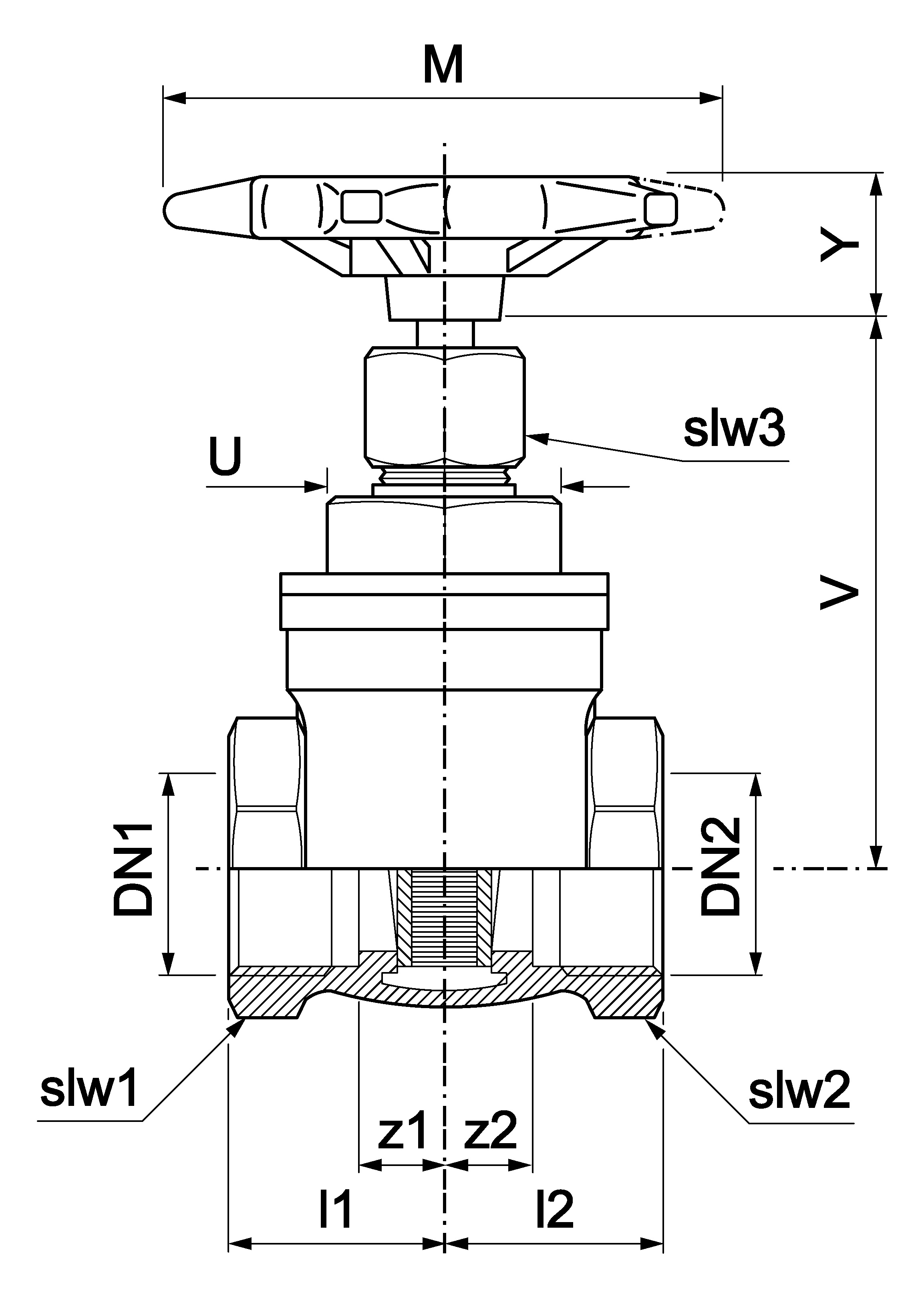 Pegler Gate Valve (2 x female thread)
