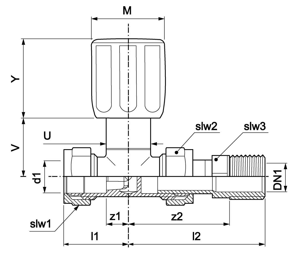 chrome plated straight towel rail valve wh & ls for copper