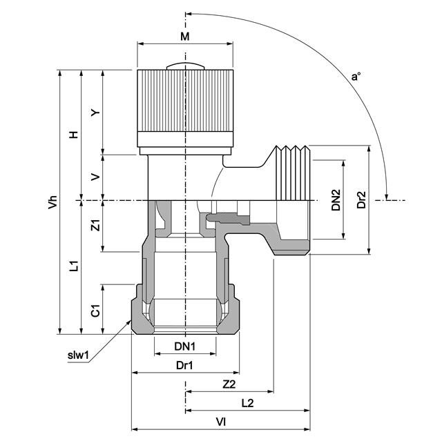 Appliance valve Angle Pattern