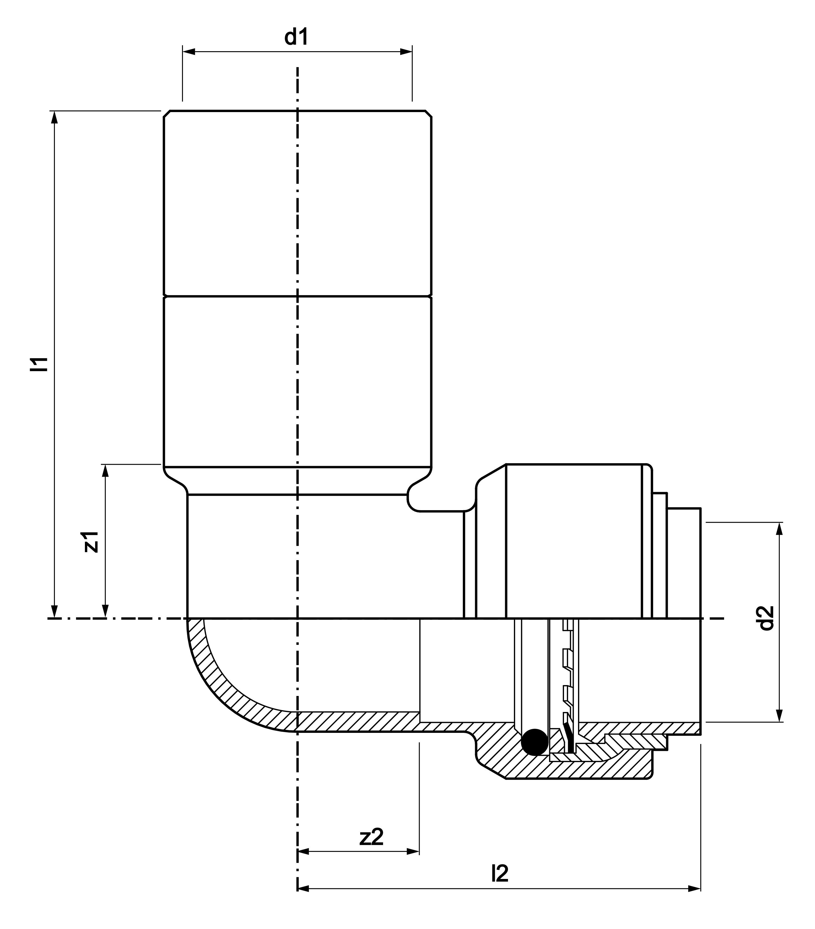 VSH Tectite Classic elbow 90° (push x male)