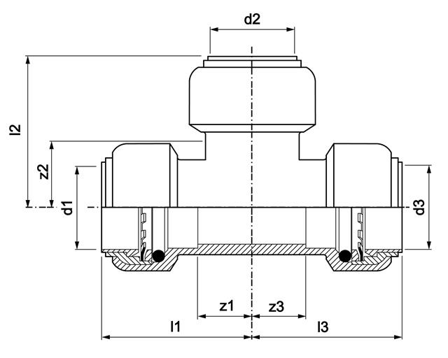 VSH Tectite Irish T-piece (3 x push)