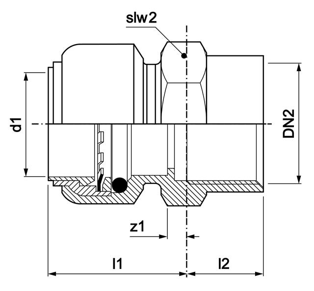 VSH Tectite Classic straight connector FF 12 x G1/2" Cr