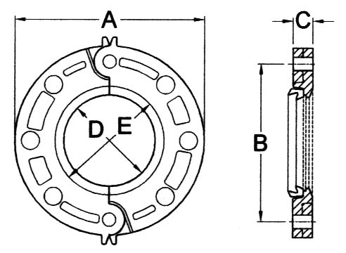 VSH Shurjoint stainless steel flange adapter (groove x flange), EPDM gasket