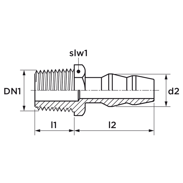 VSH Threaded hose connection (male thread x hose connector)