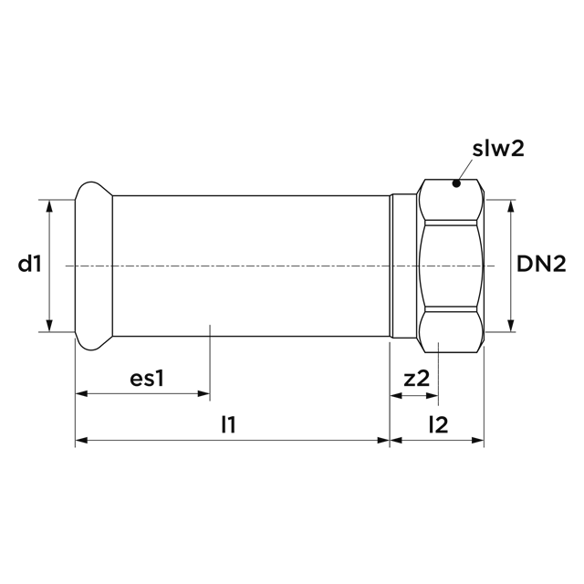 VSH XPress Stainless slip coupling (press x female thread)