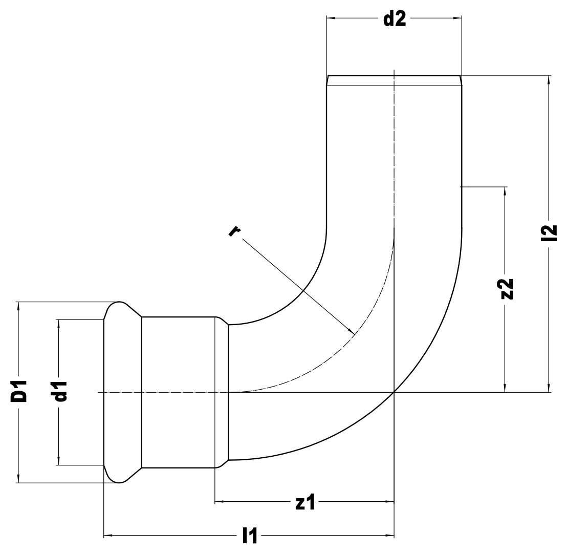VSH XPress Koper Solar bocht 90° FØ 15