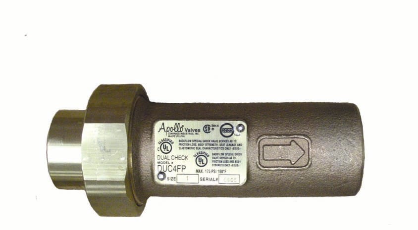 Apollo Lead Free Bronze Dual Check Backflow Preventer 1-1/4″ (2 x FNPT ...