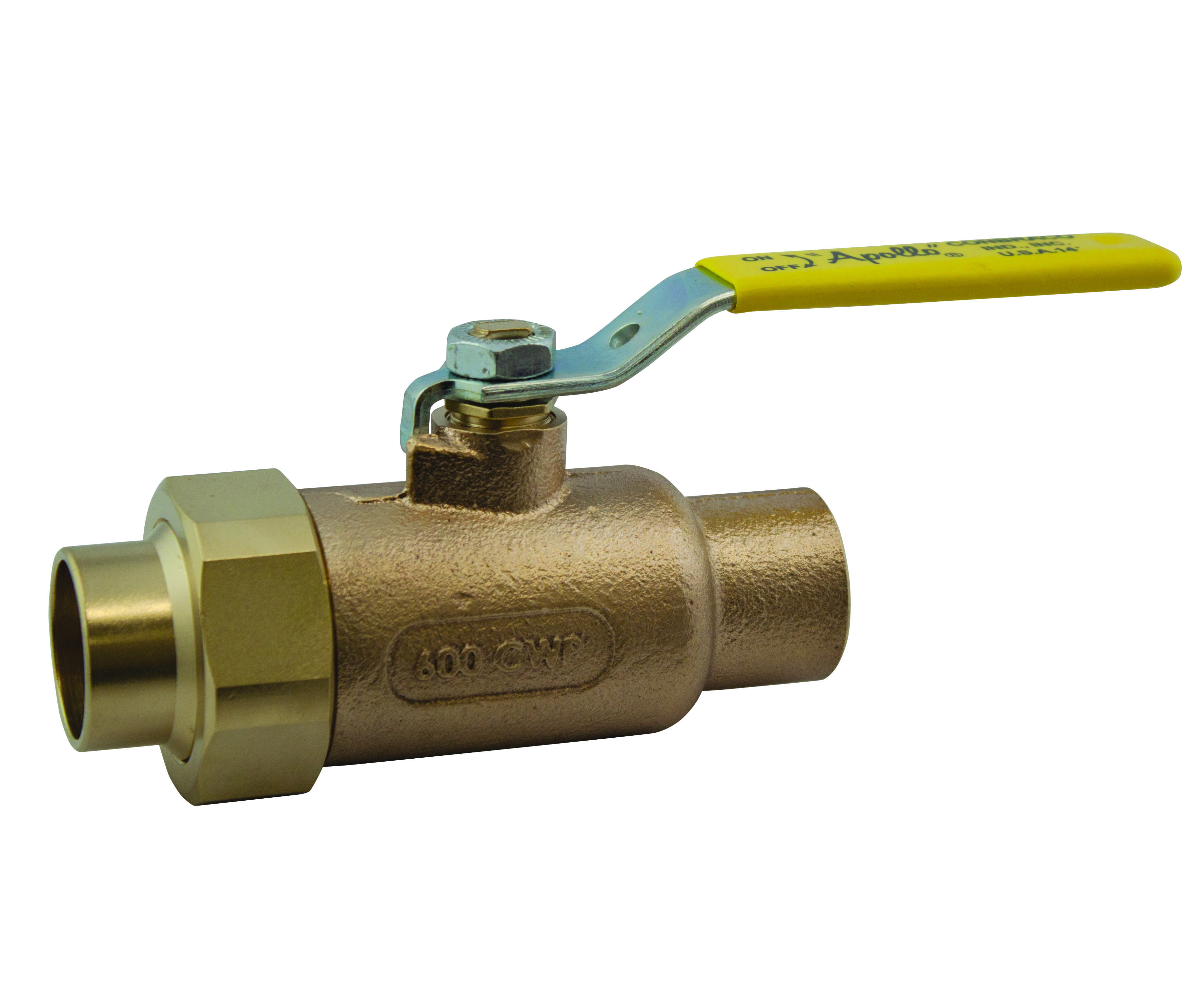 Apollo Bronze 2 Piece Ball Valve with Oxygen Cleaned 1" (Union Solder x ...