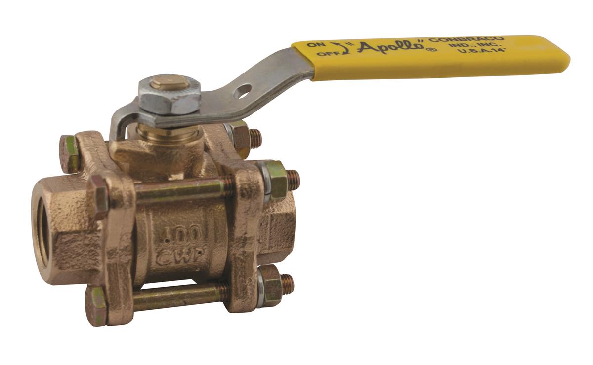 Apollo 3-Piece Full Port Bronze Ball Valve with 316 SS Vented Ball ...