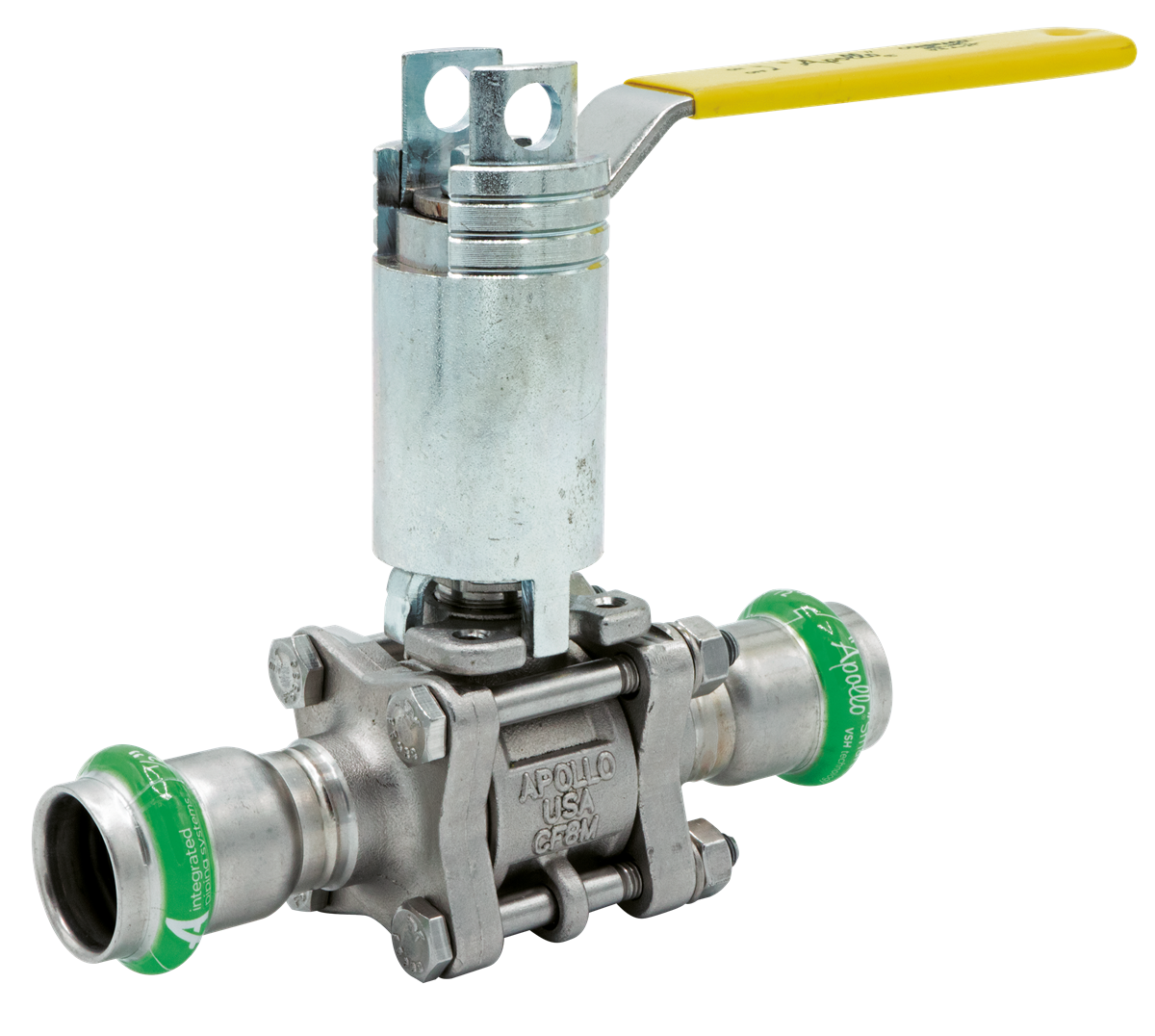 Apollo SmartPress AISI316 3 Piece Ball Valve extended stem EPDM (2 x press)