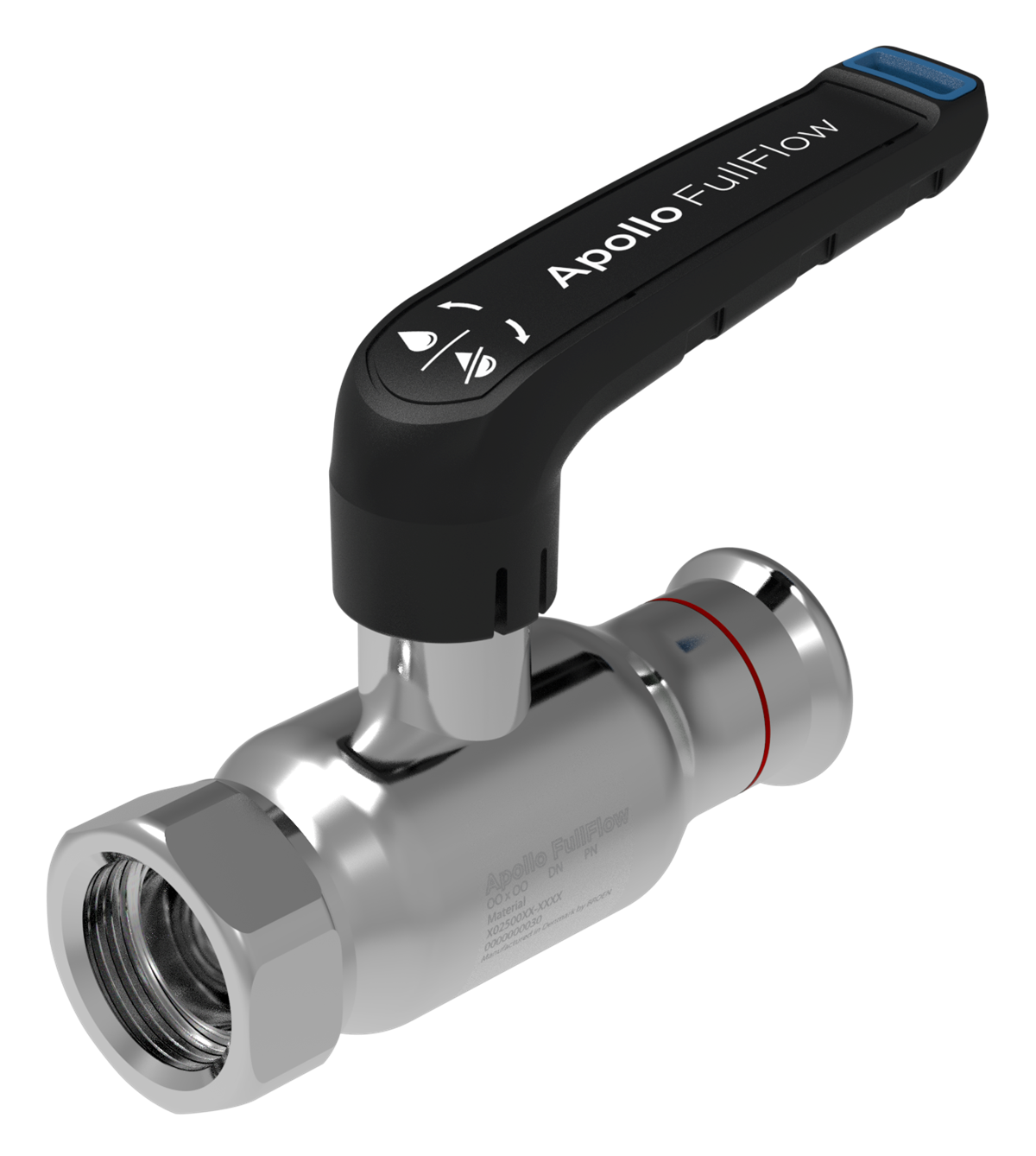 Apollo FullFlow Carbon ball valve L-handle (press x thread)
