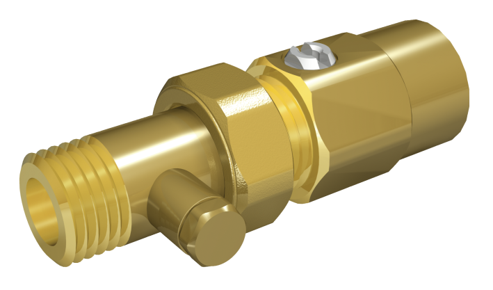 Broen Ballofix radiator tail piece with drain (male thread x female thread)