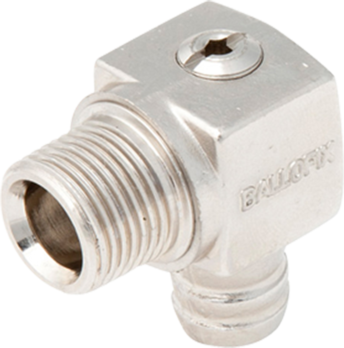 Broen Ballofix radiator drain w. hose conn. MM G1/2"x1/8 (DN10R) Ni