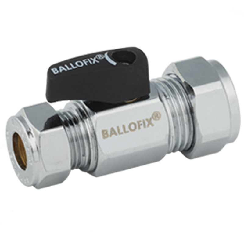 Broen Ballofix mini ball valve with handle (2 x compression)