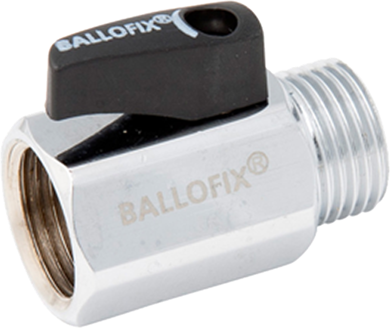 Broen Ballofix mini ball valve with handle (black) FM G3/8" (DN10R) Cr