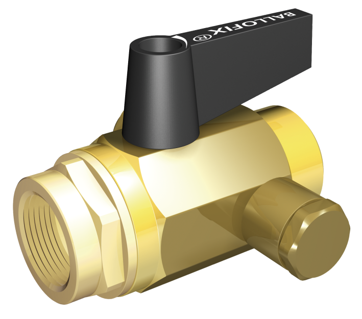 Broen Ballofix full flow ball valve with handle and drain (2 x female ...