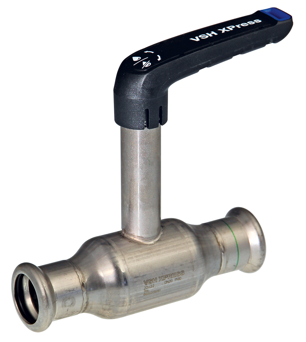 VSH XPress FullFlow Stainless ball valve with extended stem (press)