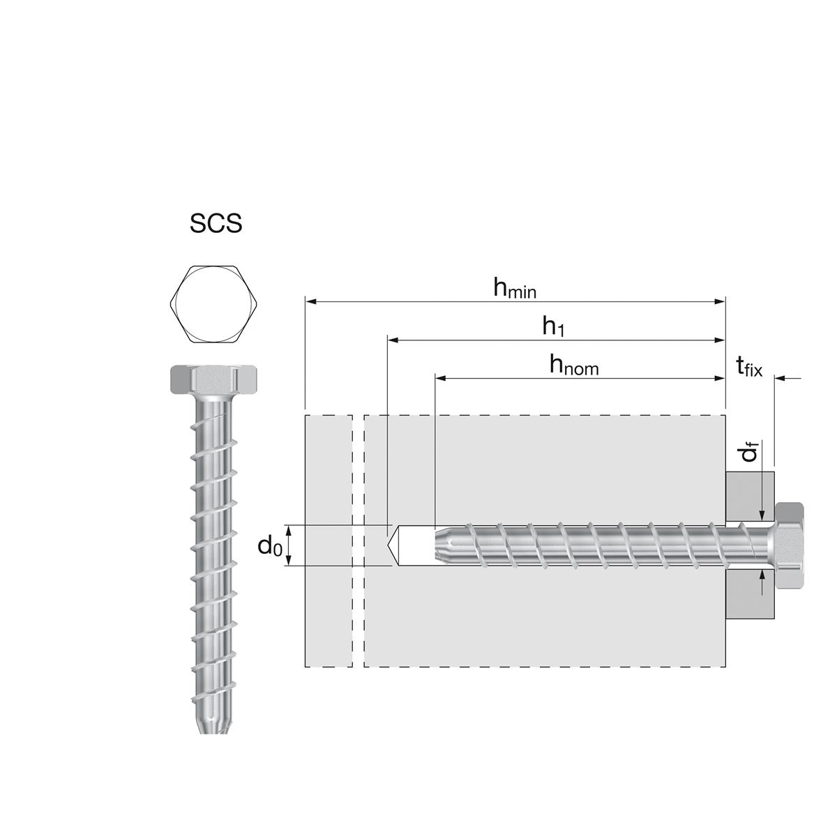 FastFix SCS Self tapping concrete screw