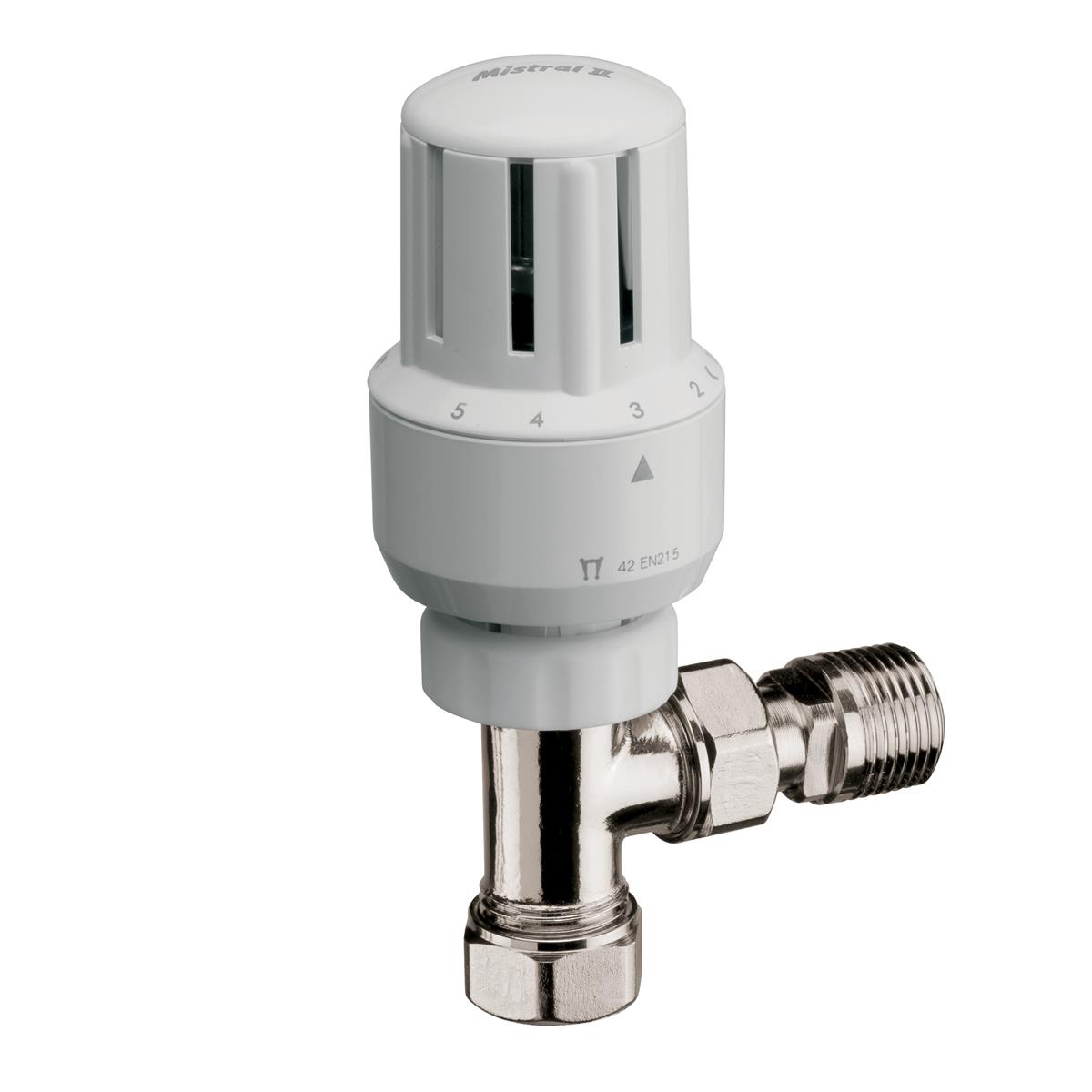 Mistral trv & lockshield pack with self sealing tail. chrome plate finish.