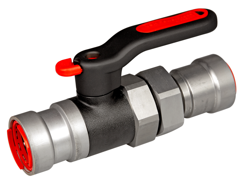 VSH PowerPress ball valve with union connection (2 x press)