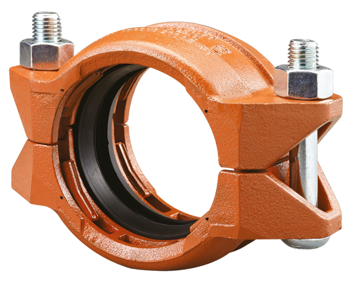 VSH Shurjoint Plain End coupling for steel pipe FF 114.3 (DN100) orange UNC