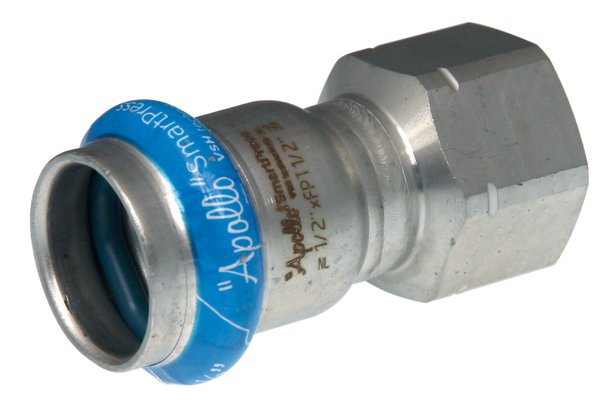 VSH SmartPress AISI316 straight connector FPM FF 3/4"xFPT1/2"