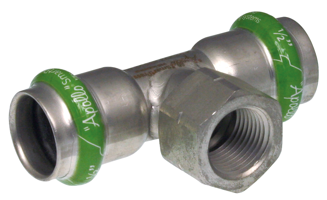 VSH SmartPress threaded T-piece EPDM (press x female thread x press)