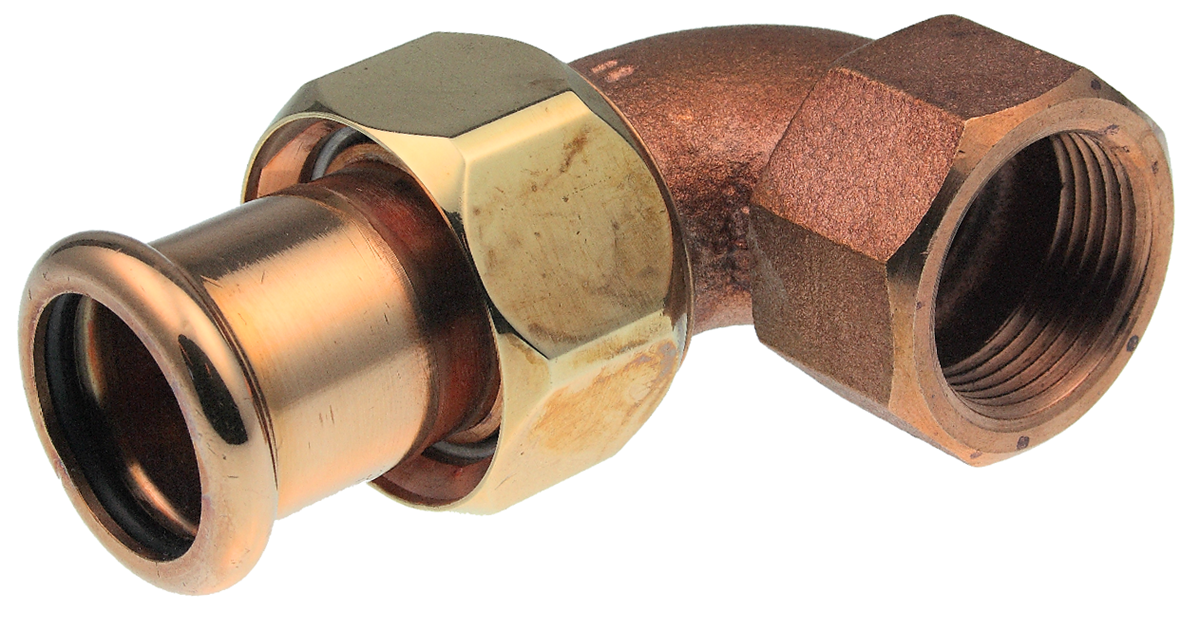 VSH XPress Copper angle adapter 90° flat seal FF 22xRp3/4"