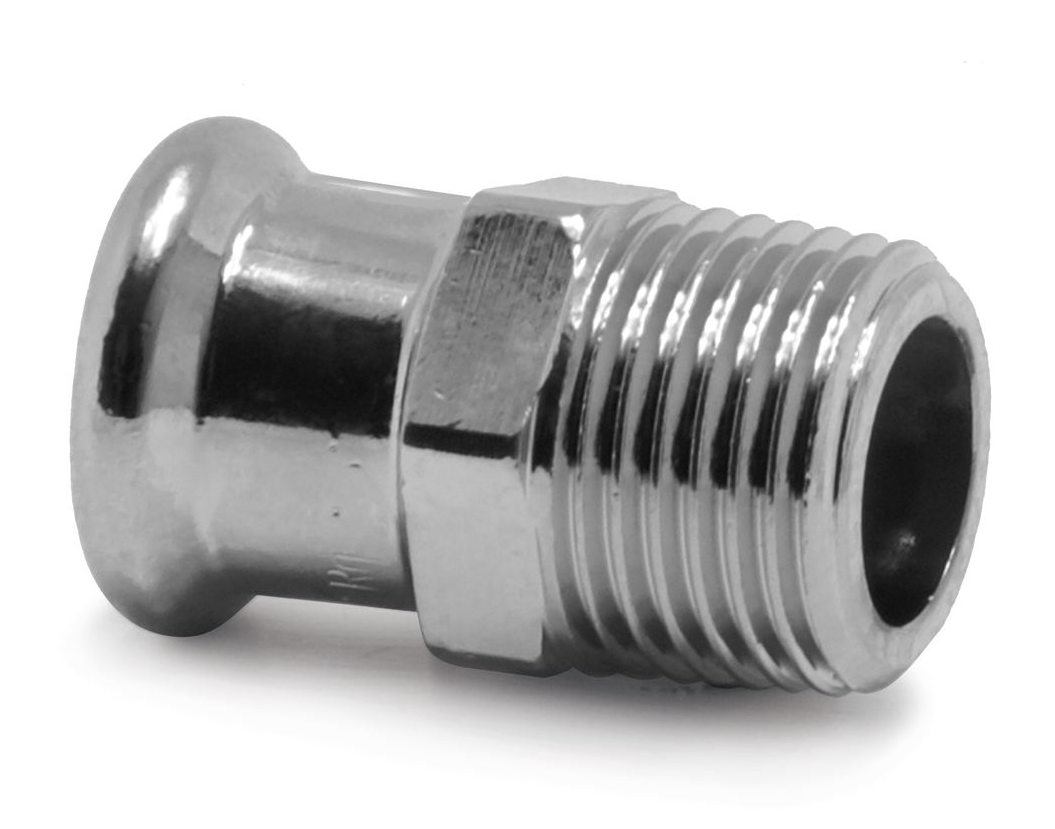 VSH XPress Copper straight connector Chrome Plated (press x male thread)