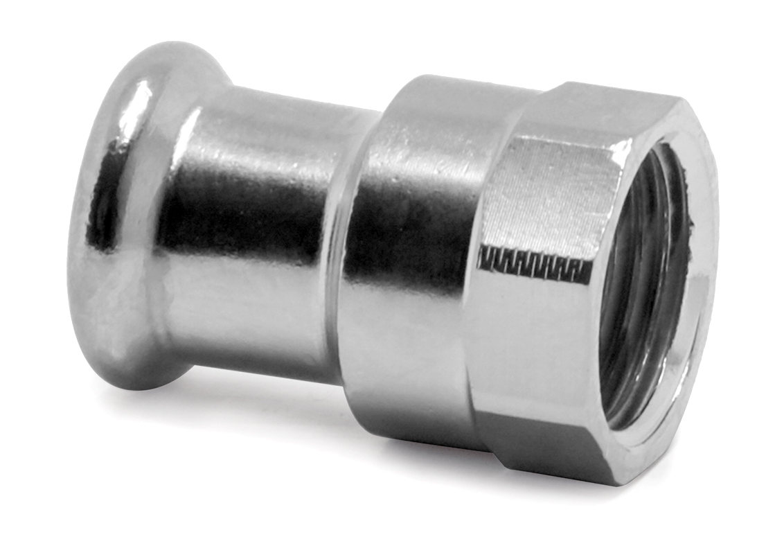 VSH XPress Copper straight connector Chrome Pl. (press x female thread)