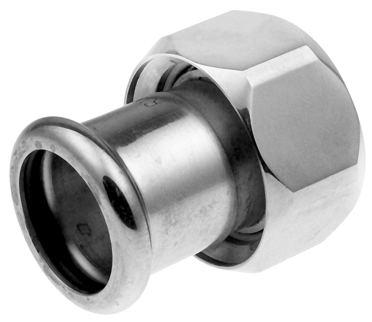 VSH XPress Koppar övergångskoppling med lekande mutter förkromad (muff ...