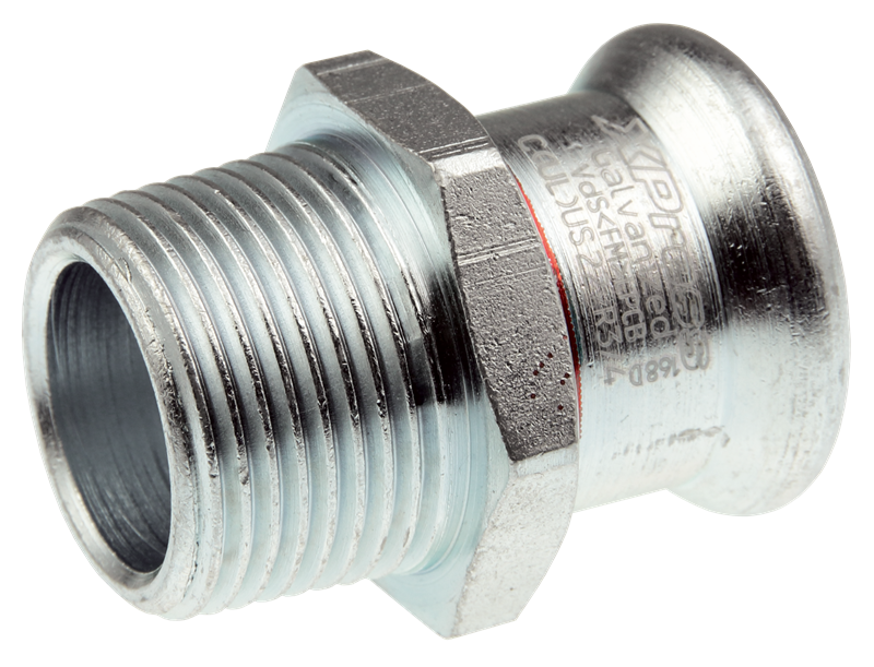 VSH XPress Carbon straight connector (press x male thread)