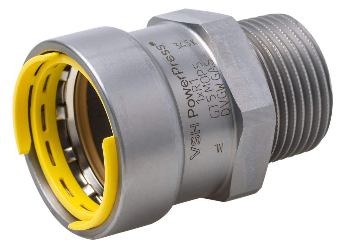 VSH PowerPress Gas straight connector (press x male thread)