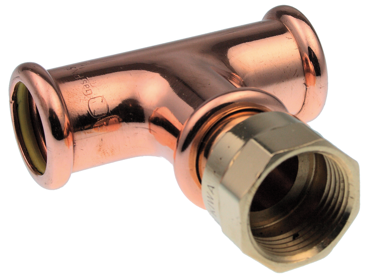 VSH XPress Copper Gas threaded T-piece (press x press x female thread)
