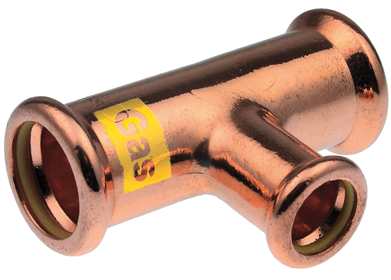 VSH XPress Copper Gas reduced T-piece (3 x press)