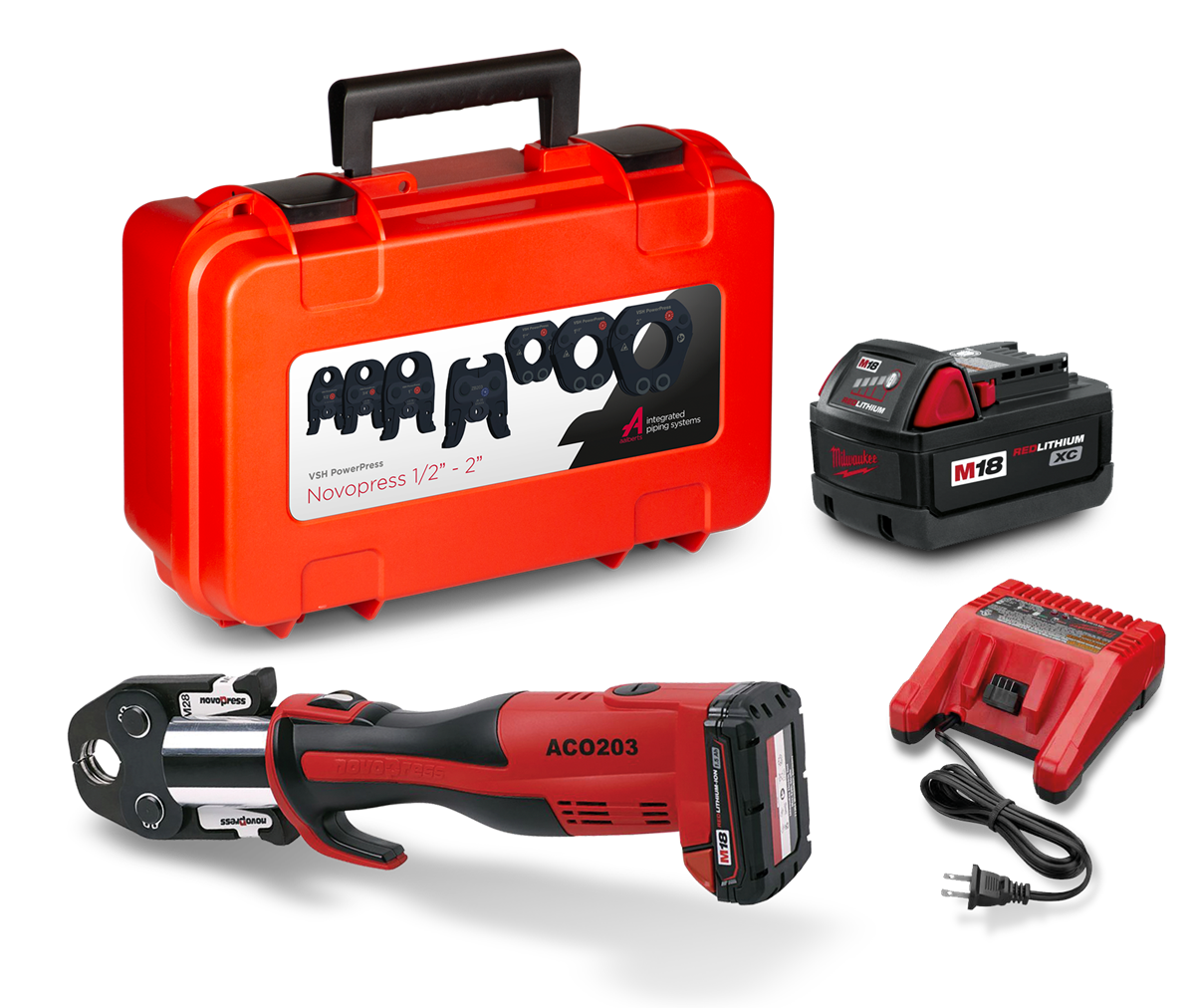 Novopress set ACO203 BT+bekken DW 1/2"-1"+koffers