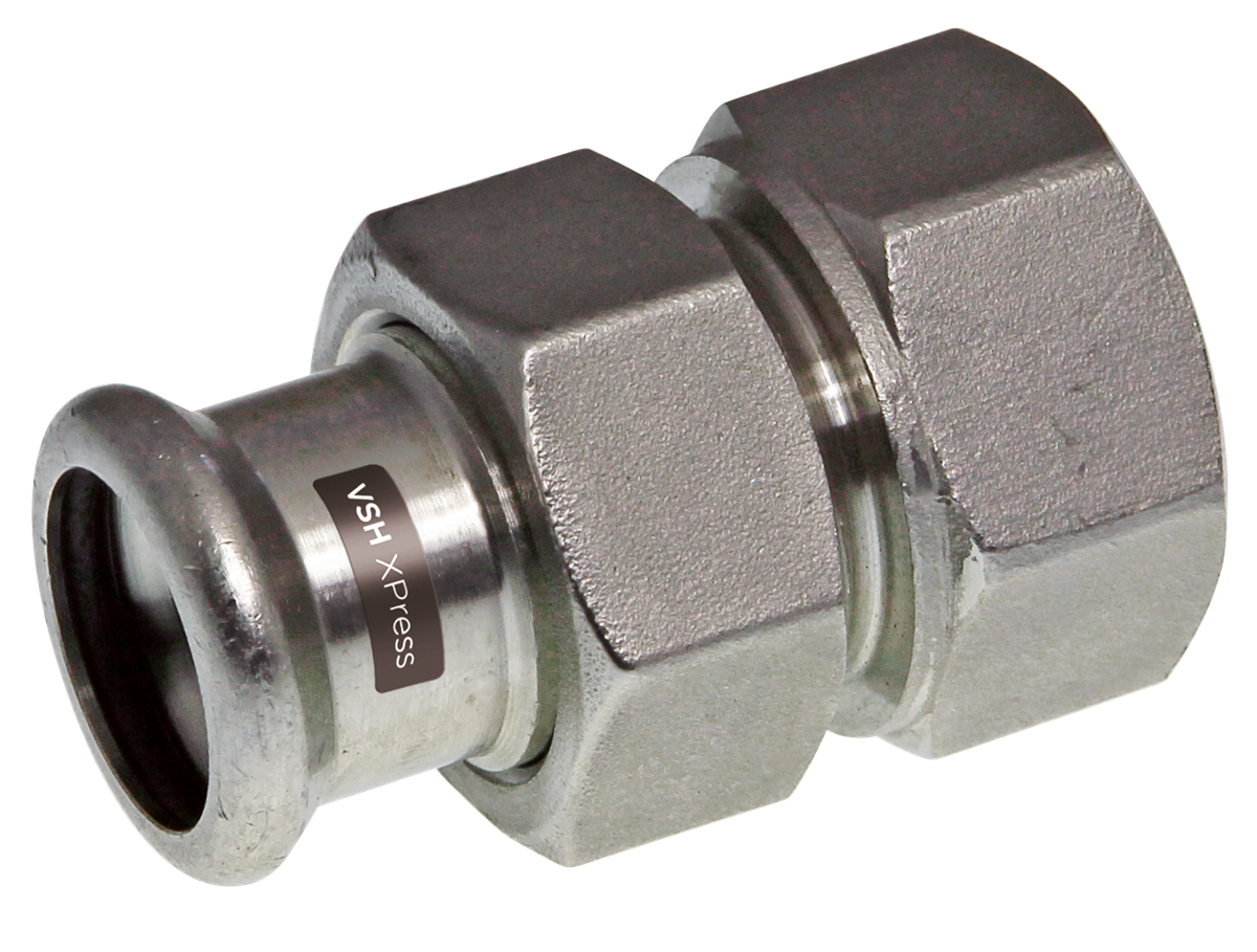VSH XPress Stainless 304 straight union (press x female thread)