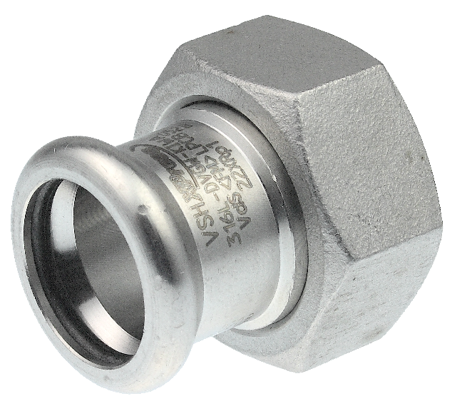 Stainless Steel Flat Union (press x flat seal)