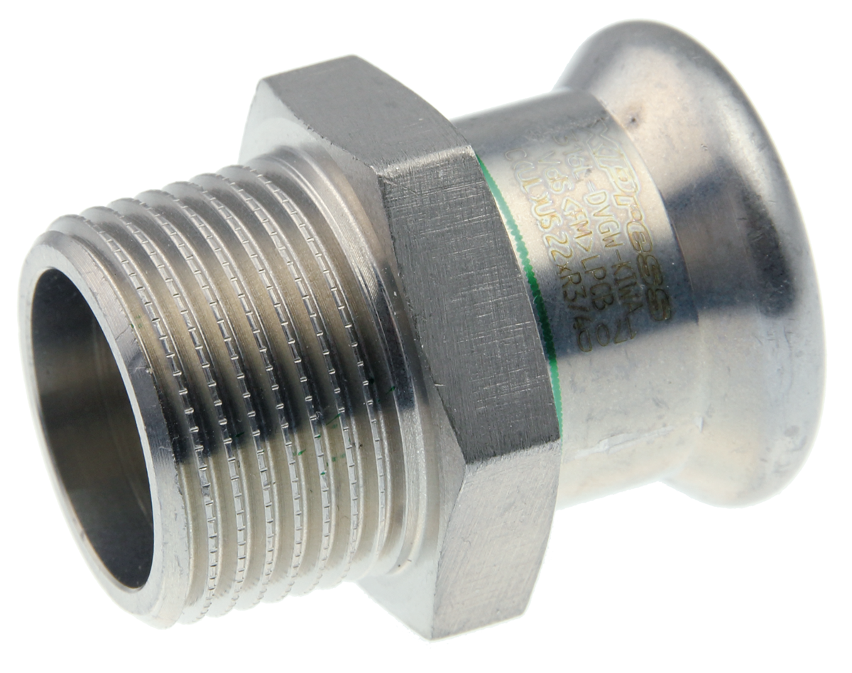 VSH XPress Stainless straight connector (press x male thread)