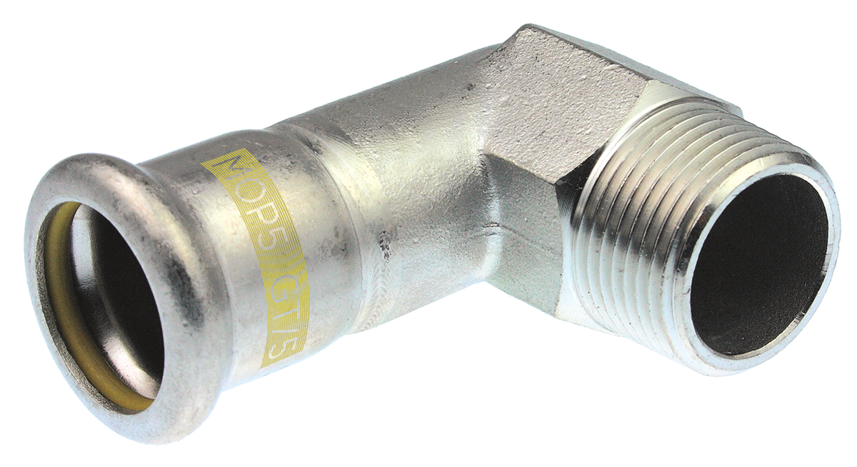 VSH XPress Stainless Gas angle adapter 90° (press x male thread)