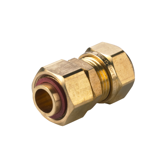 VSH Super tap connector straight with fiber ring (compression x union nut)