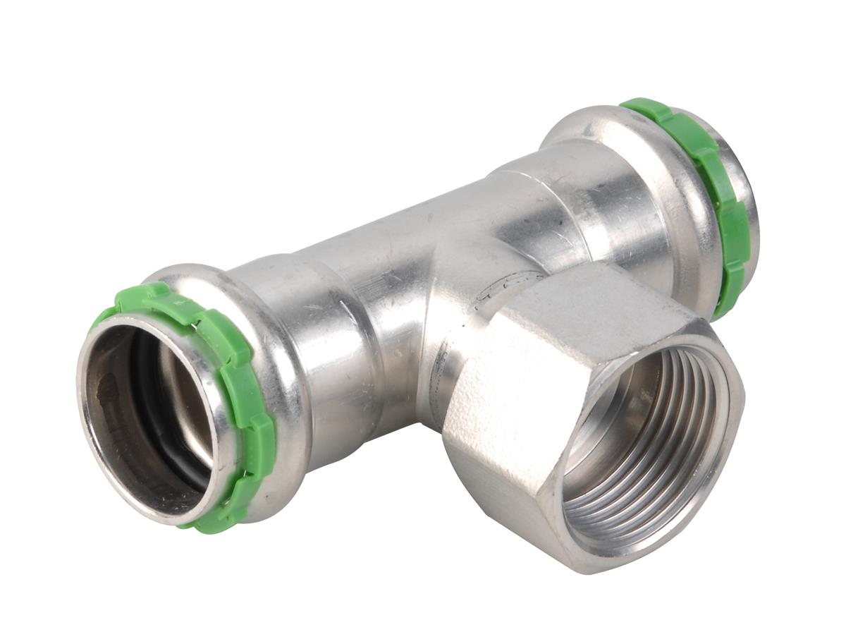 VSH SudoPress Stainless T-piece female thread FFF 28x28xRp1/2"