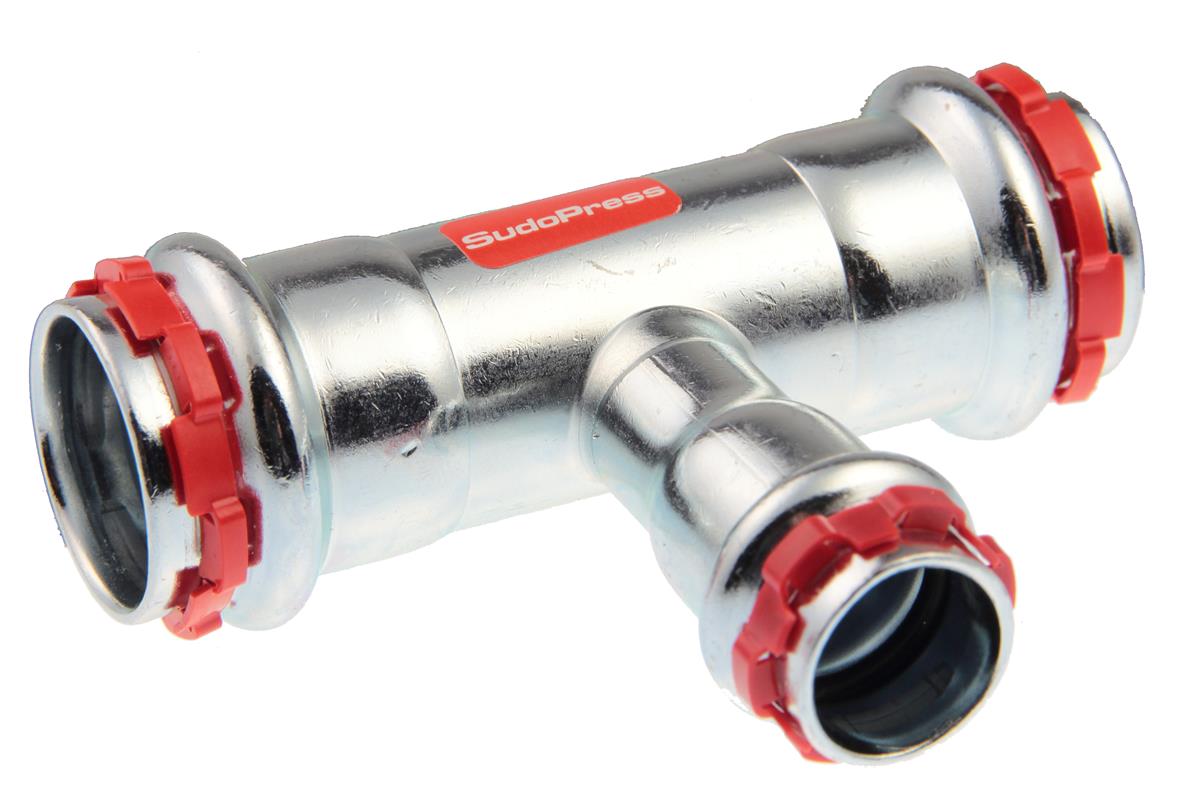 VSH SudoPress Staalverzinkt T-stuk verloop (3 x press)