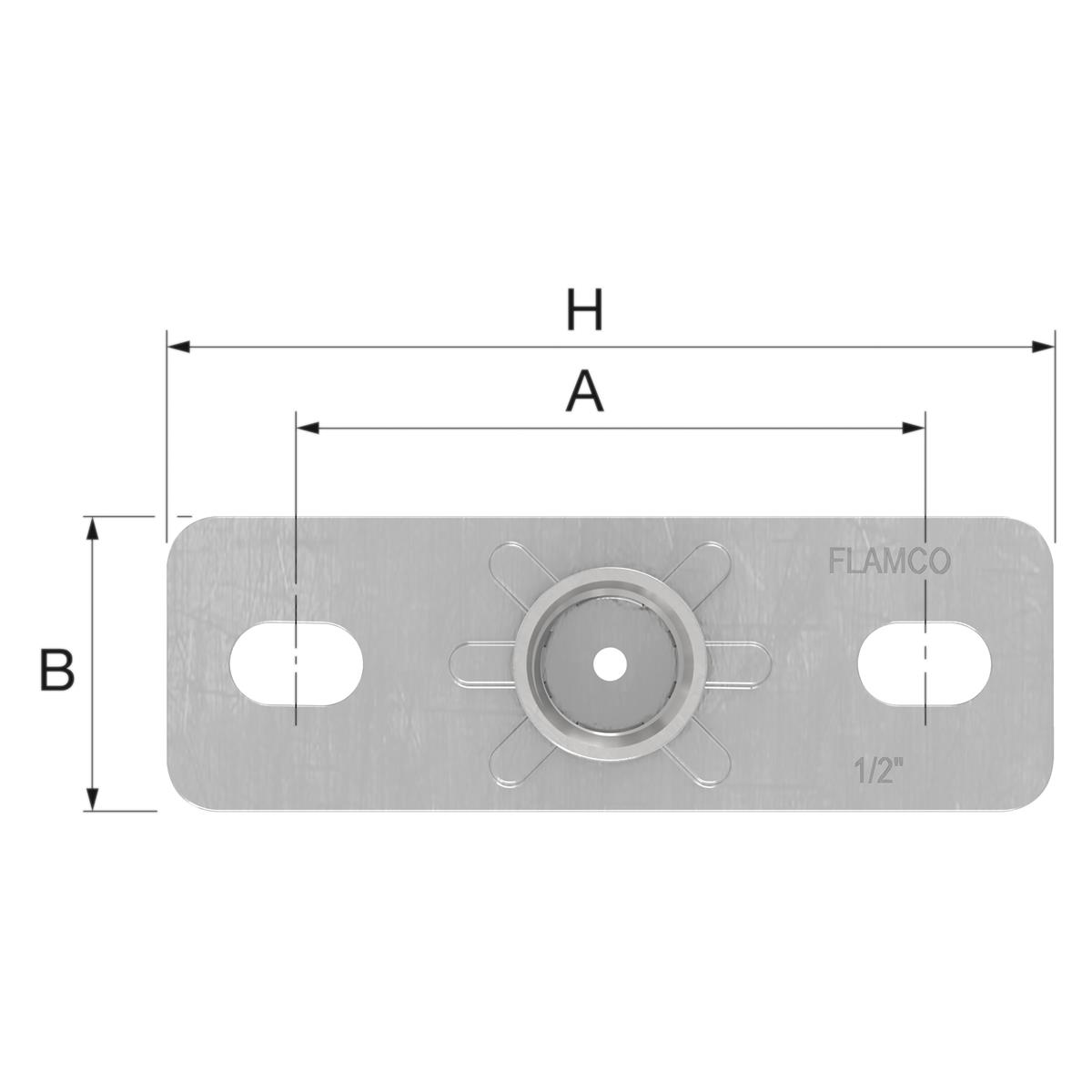 FastFix backplate GP 1/2"-M10 x 120 x 40