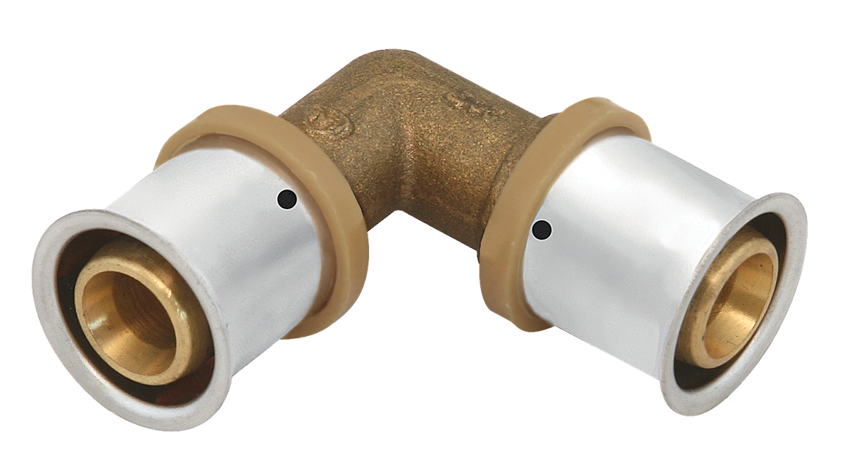 VSH UltraPress brass elbow 90° FF 16